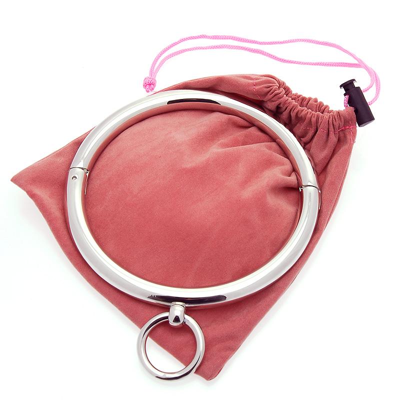 Ladies Rolled Steel Collar with Ring - Erotiikkakauppa.fi